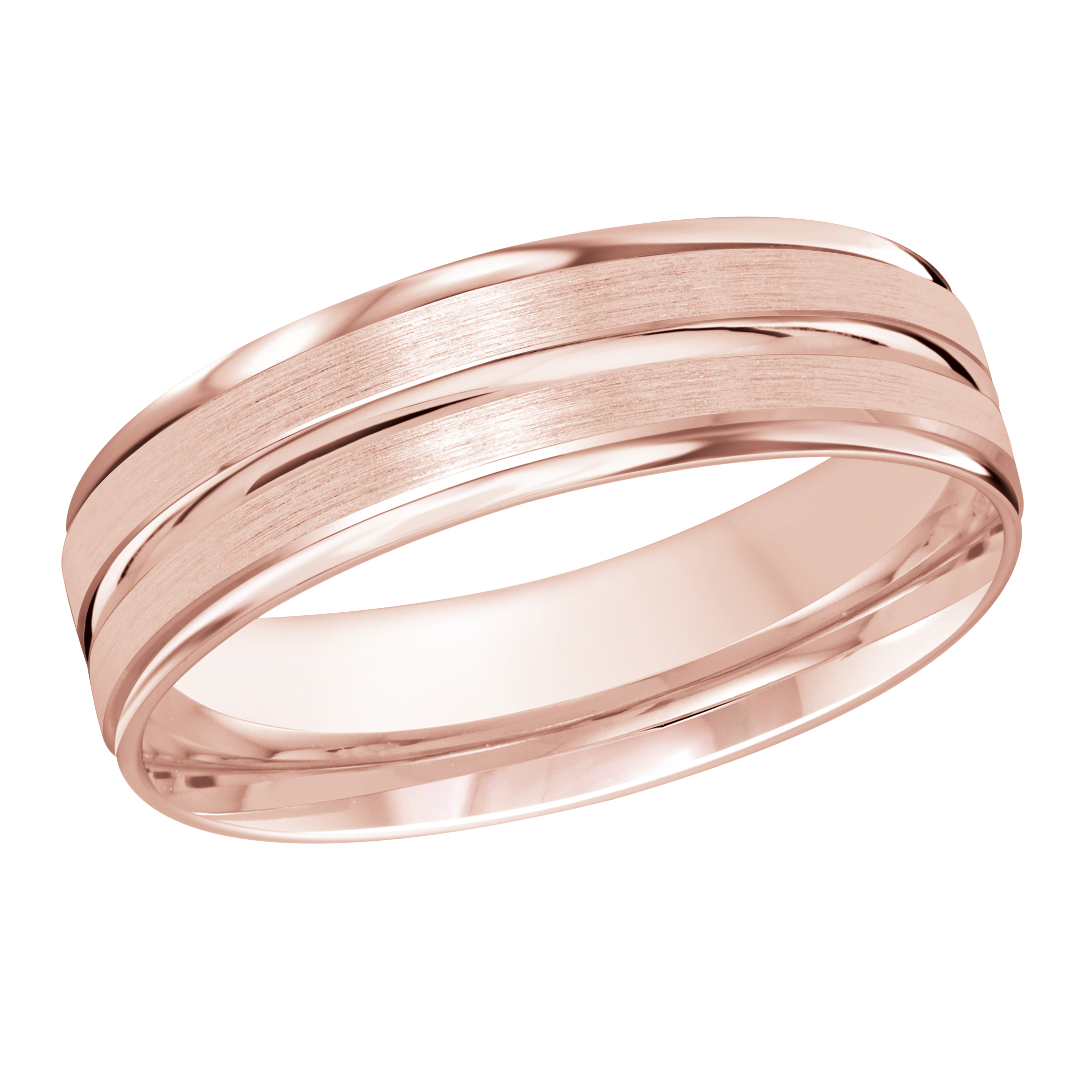 Pink 6mm Gold Wedding Band - Hanebrink Jewelers